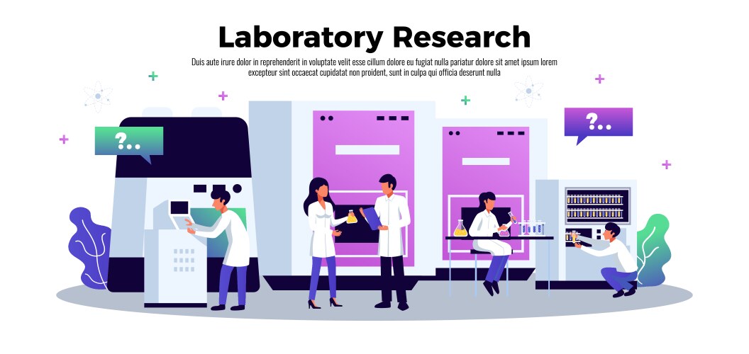 Laboratory test realistic banner Royalty Free Vector Image