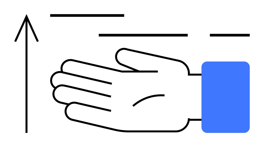 Blue plus sign handshake and open hand icons Vector Image