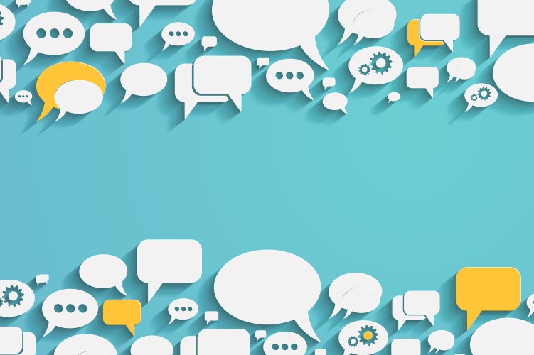 Dialog balloons with orange blobs Royalty Free Vector Image