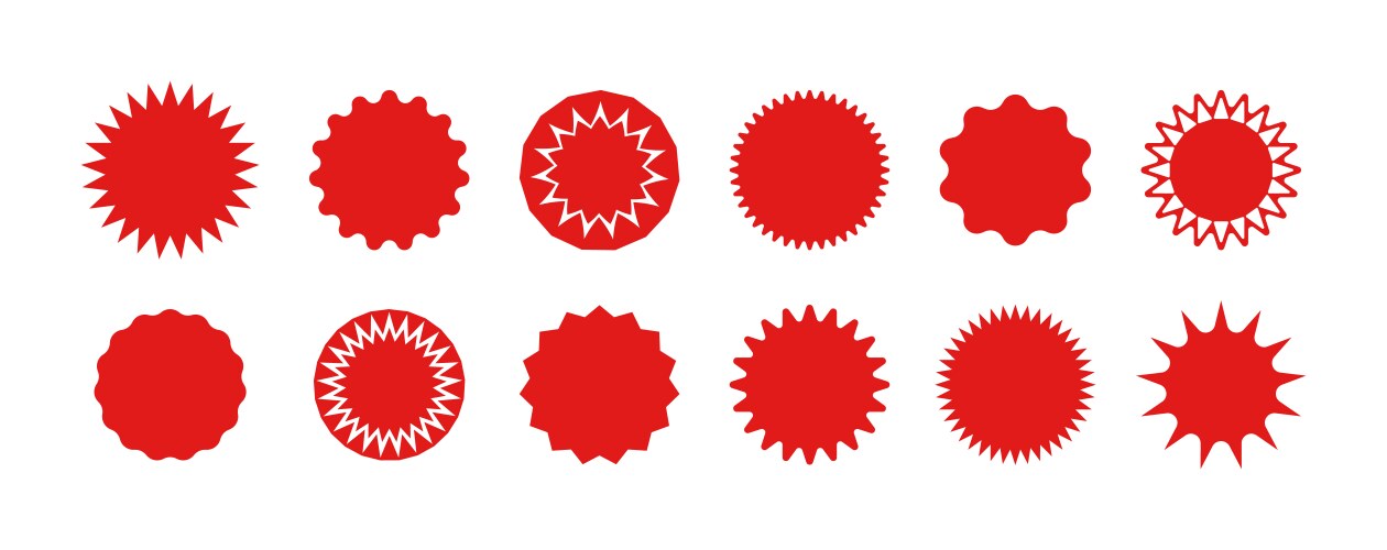 Set starburst sunburst badges vintage labels Vector Image