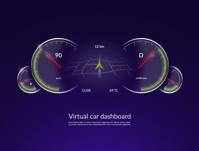 Cockpit vr dashboard hud spaceship hologram Vector Image