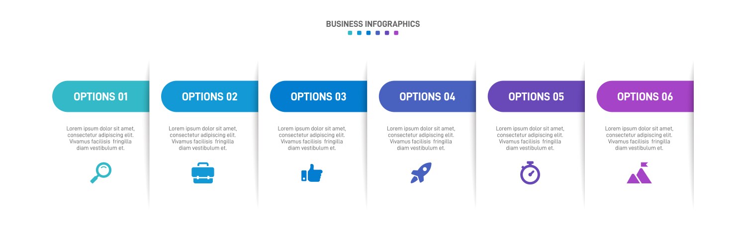 Horizontal progress bar featuring 6 arrow-shaped Vector Image