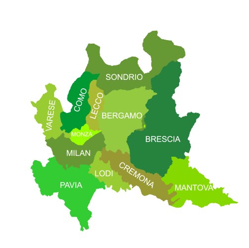 Lombardy lombardia province in italy map Vector Image