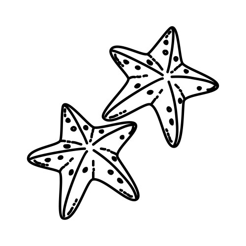 One continuous line drawing cute starfish Vector Image
