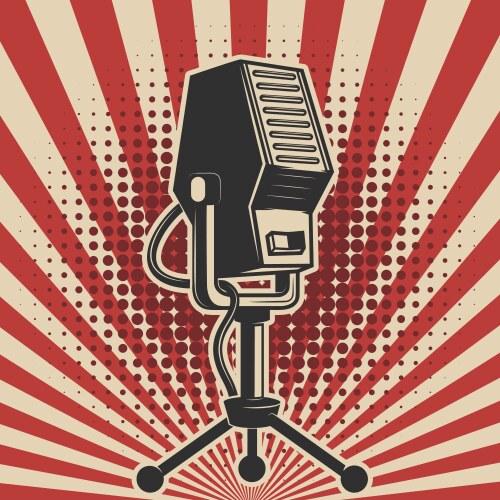 Retro microphone Royalty Free Vector Image - VectorStock