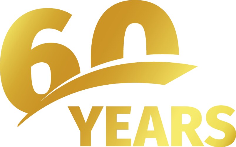 60th golden anniversary logowith laurel wreath Vector Image