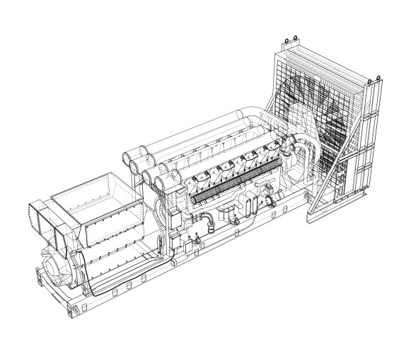 Container type generator structure blueprint Vector Image