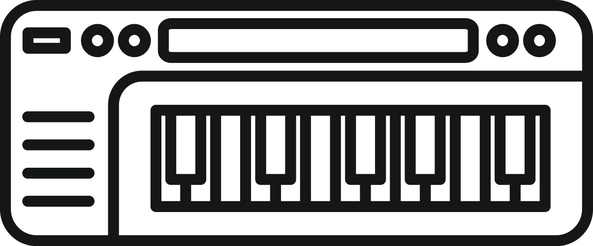 Line art of electronic keyboard Royalty Free Vector Image