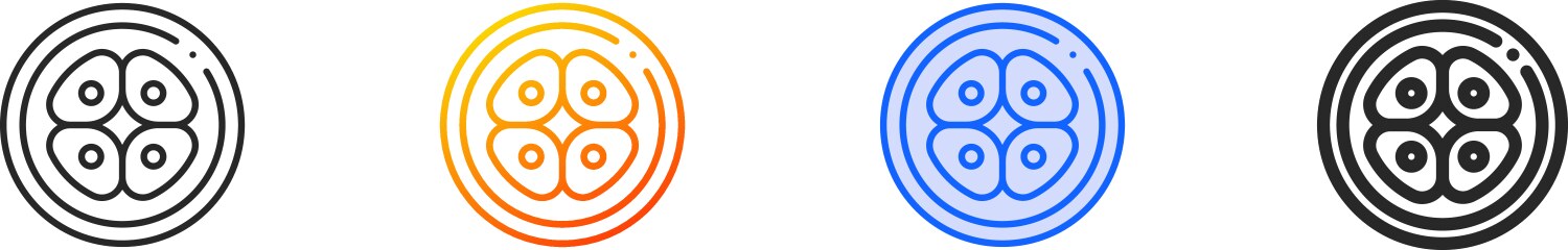 Cell division iconthin linear gradient blue Vector Image