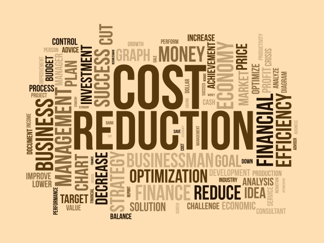 Cost reduction word cloud template efficiency Vector Image