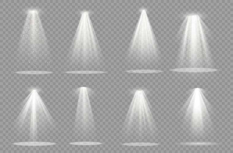 Different light effect elements bright lights Vector Image