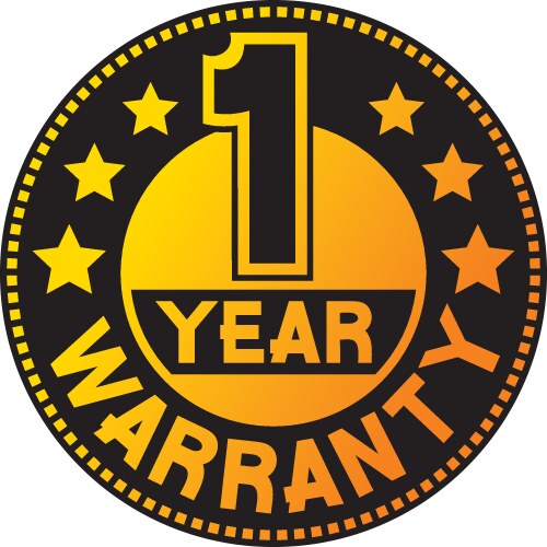 1 year warranty golden shield Royalty Free Vector Image