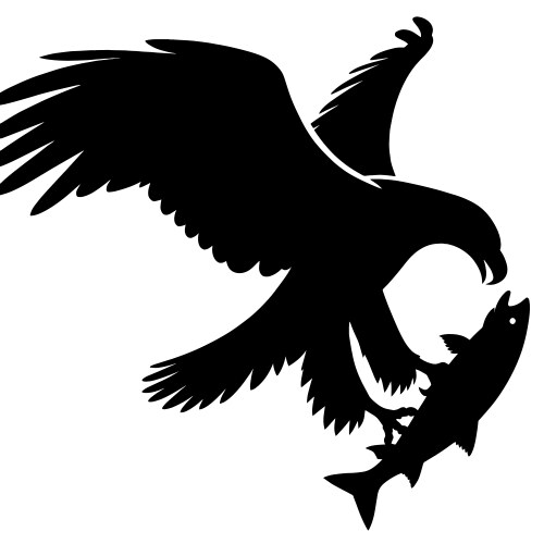 Eagle catching fish 1 Royalty Free Vector Image