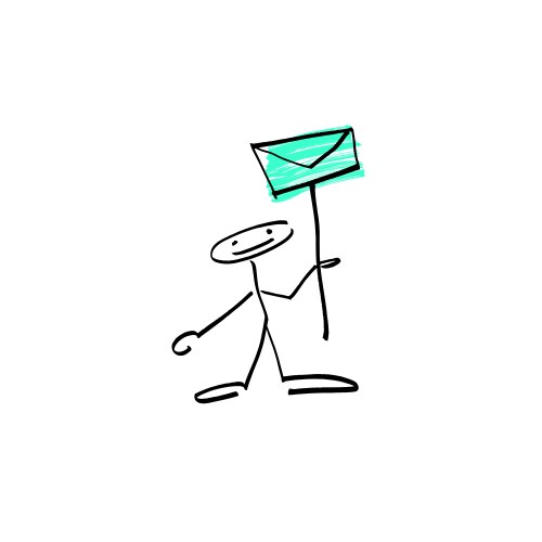 Hand drawn optimistic stick figure in cheerful Vector Image