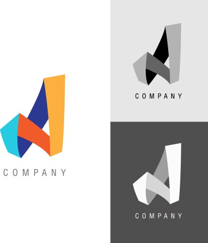 Colorful geometry alphabet letter logo design Vector Image