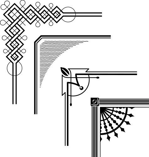 Decorative seamless ornamental border with corner Vector Image