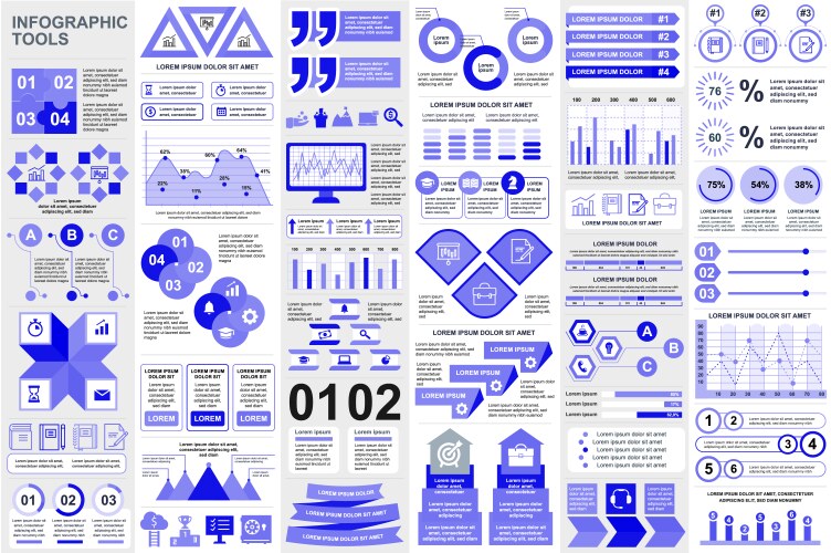 Bundle infographic elements data visualization Vector Image