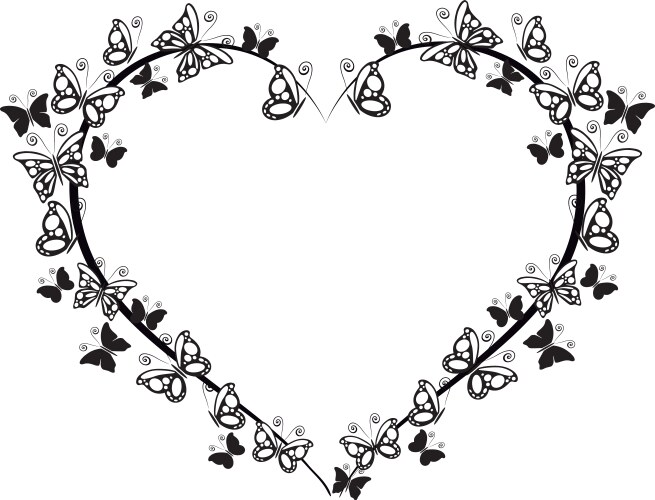 Heart made of butterflies Royalty Free Vector Image