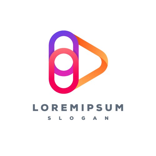 Creative colorful camera line logo design symbol Vector Image