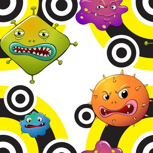 Cute monsters characters background for kids Vector Image