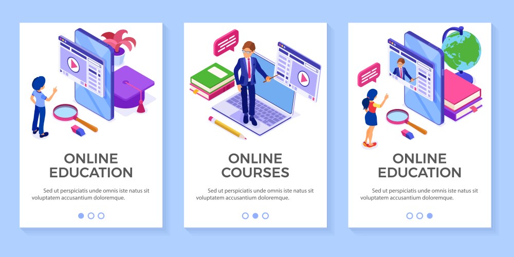 Distance learning concept Royalty Free Vector Image