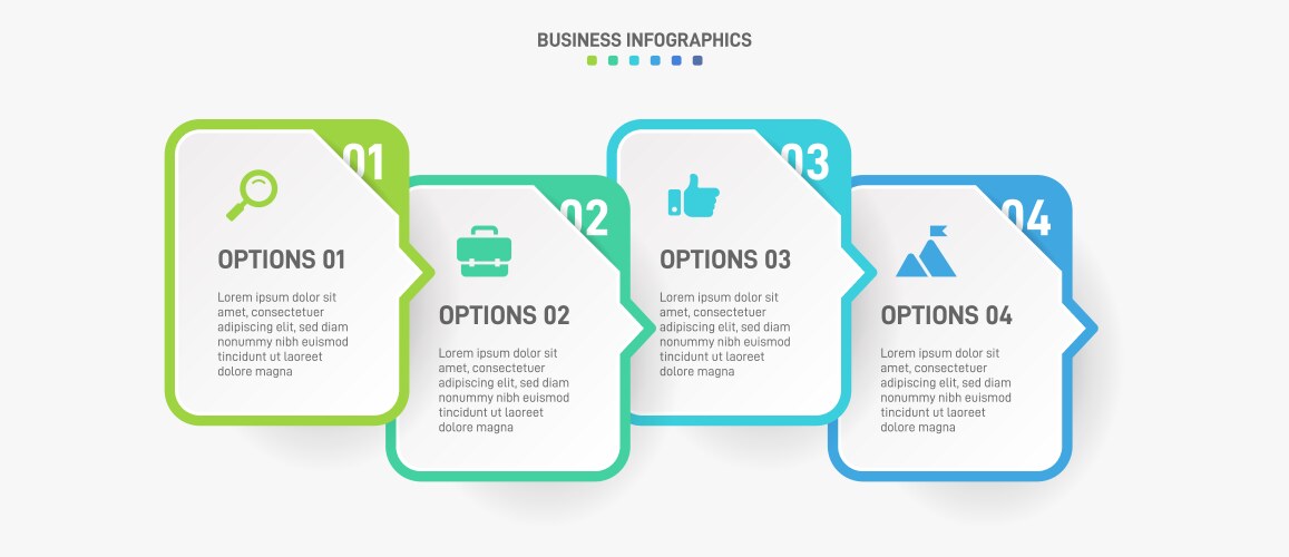 Horizontal progress bar featuring 4 arrow-shaped Vector Image