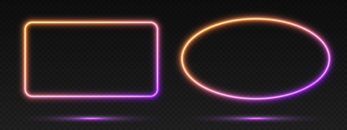 Neon gradient frames set collection violet Vector Image