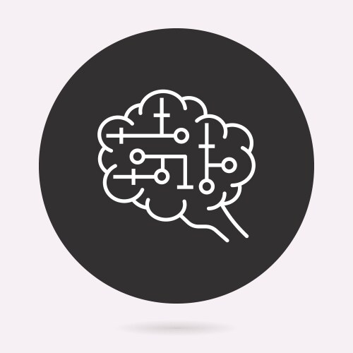 Artificial intelligence black and white logo Vector Image