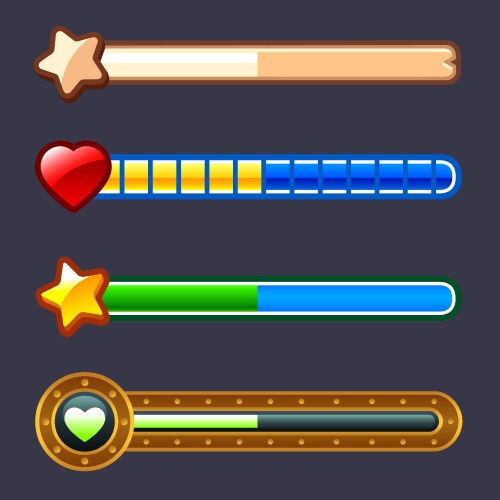 Game resource bar-set 4 Royalty Free Vector Image