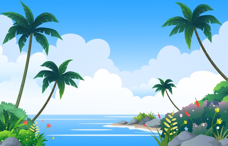 Tropical forest background Royalty Free Vector Image