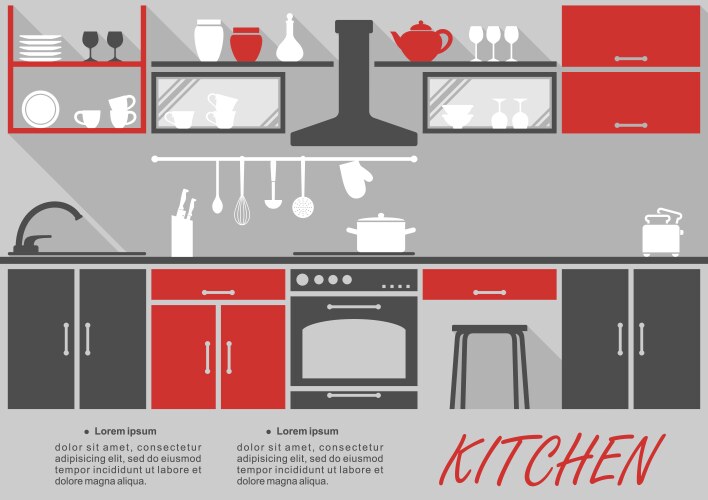 Modern kitchen interior Royalty Free Vector Image
