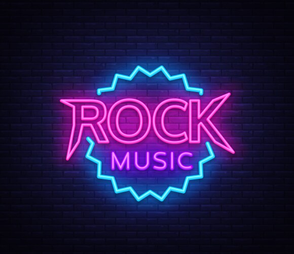 Rock star neon sign design Royalty Free Vector Image