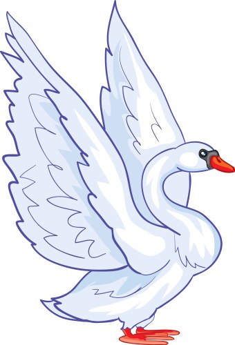 Cartoon cute swan isolated on white background Vector Image