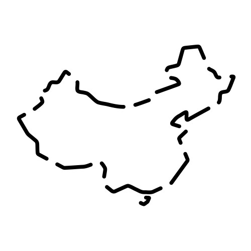 China simplified outline map Royalty Free Vector Image