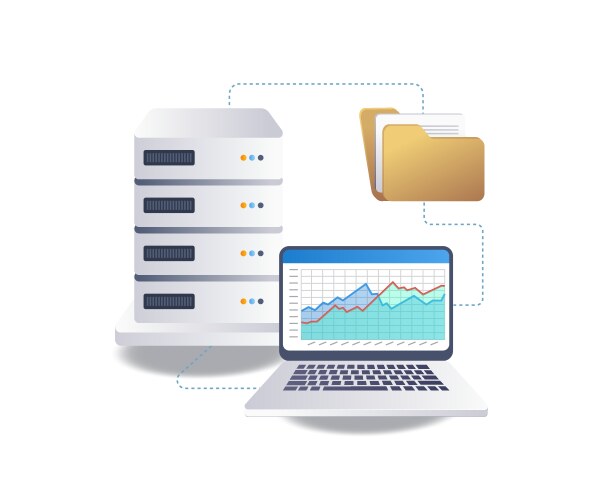 Server development analysis data infographics Vector Image