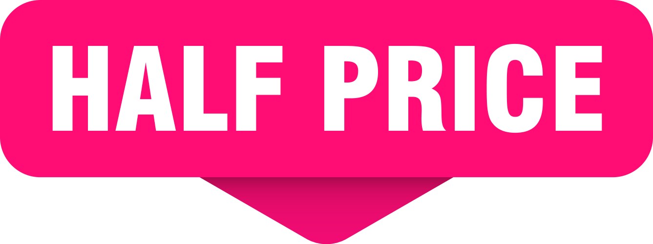 Half price sticker sign on transparent Royalty Free Vector