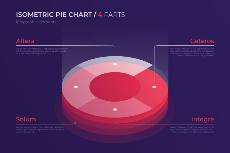 Pie chart infographic template 4 options Vector Image