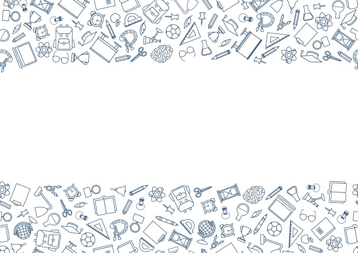 Notebook Cover Template With School Supplies Vector Image