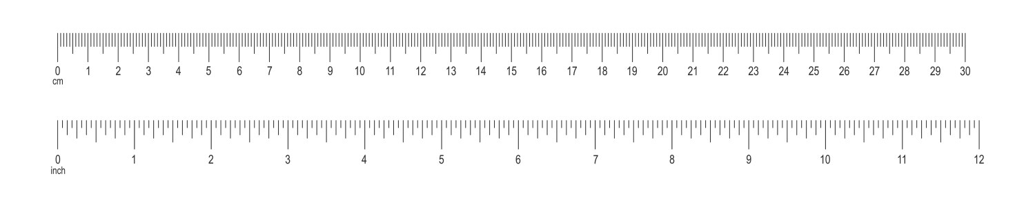 Inch and metric rulers centimeters inches Vector Image