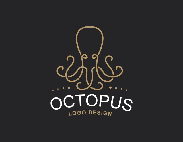 Octopus logo design symbol template flat style Vector Image