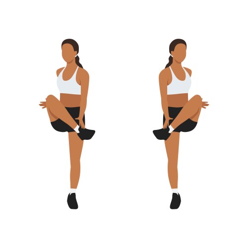 Woman doing side to hops exercise Royalty Free Vector Image