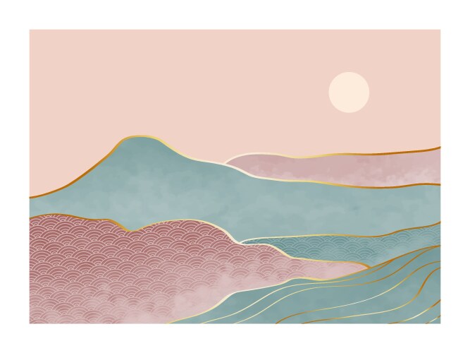 Modern minimalist art print abstract mountain Vector Image