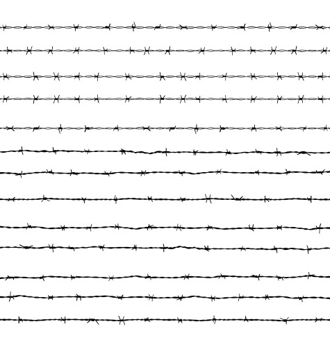 Barbed wire alphabet and fonts Royalty Free Vector Image