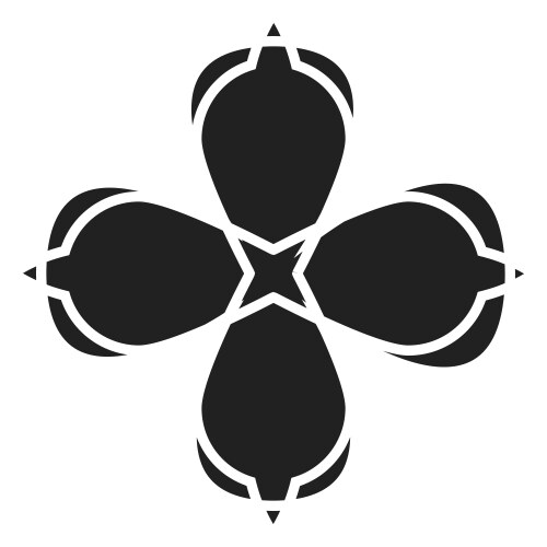 Four petal flower logo Royalty Free Vector Image