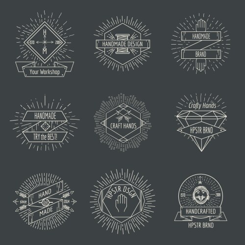 Handmade logos Royalty Free Vector Image - VectorStock