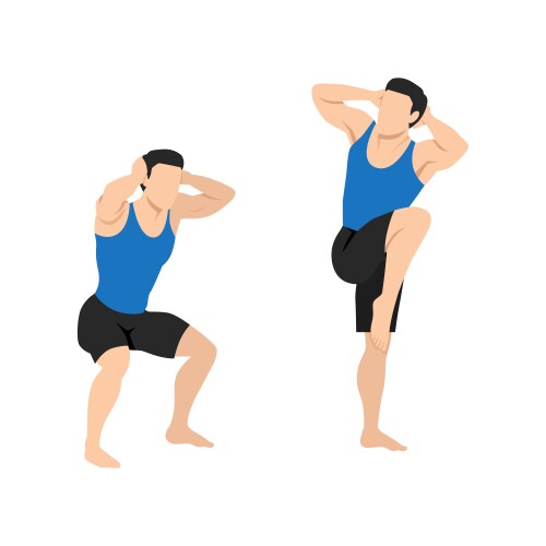 Man doing high knees front knee lifts run Vector Image