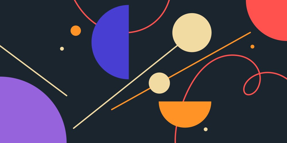 Modern geometric composition of various shapes Vector Image