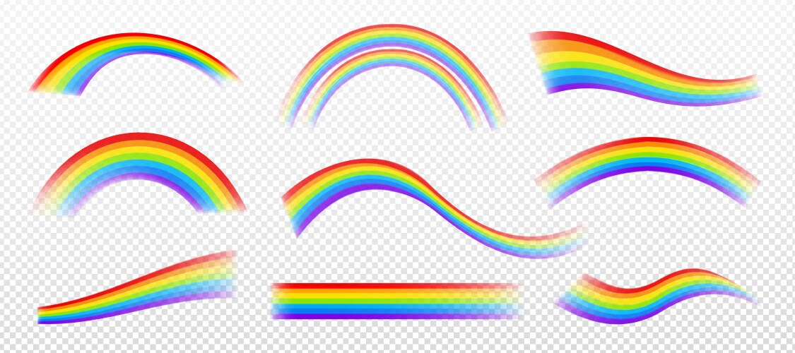 Rainbow effect isolated on transparent background Vector Image