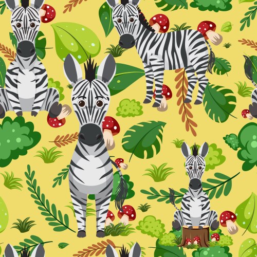 Zebra seamless pattern animal print Royalty Free Vector