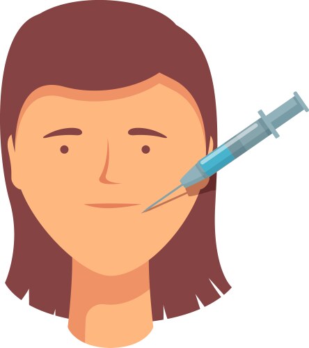 Therapy injection drug face icon cartoon Vector Image